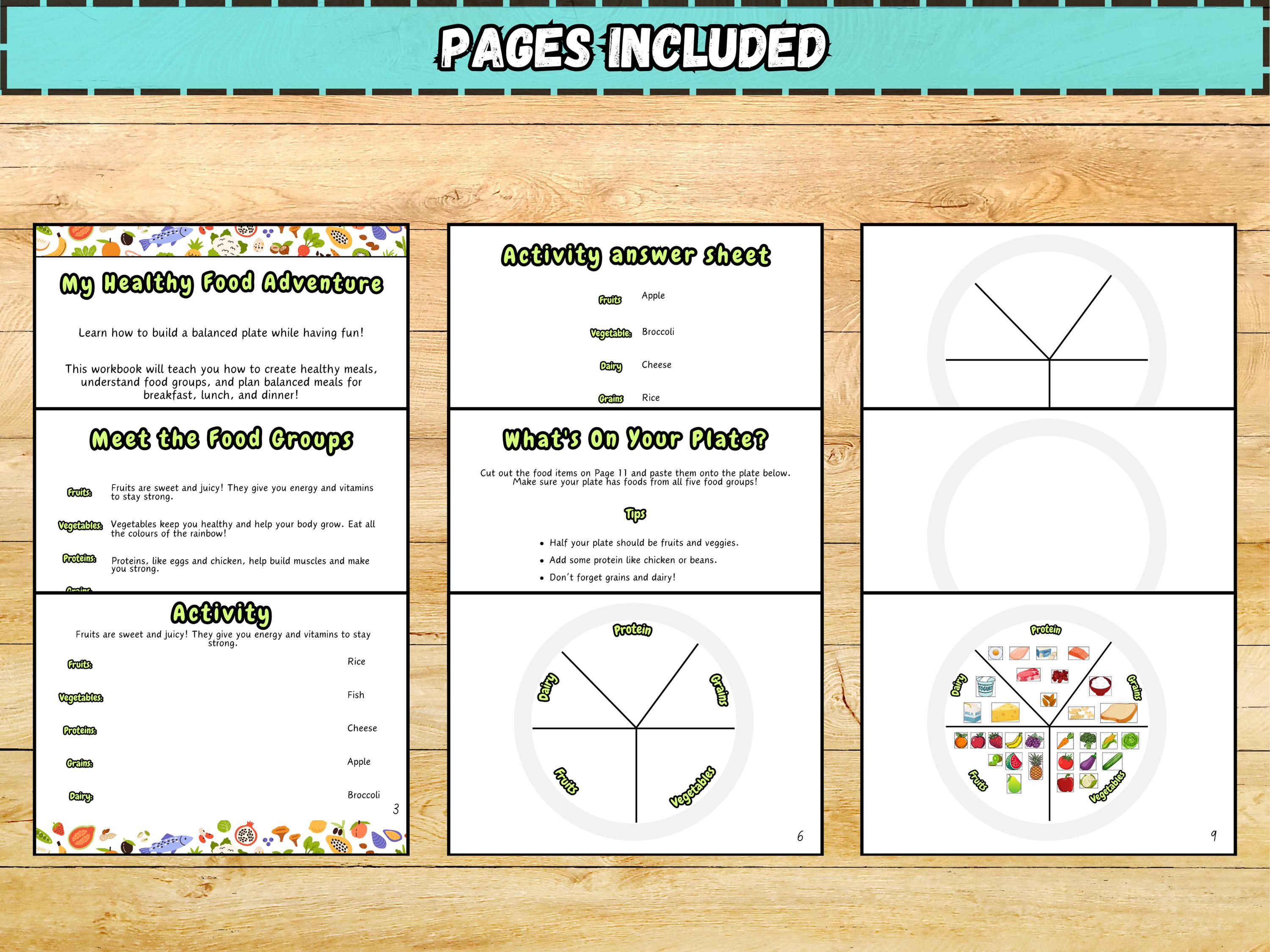 Healthy Eating Workbook for Kids: Food Groups & Meal Plan (PDF) - Etsy