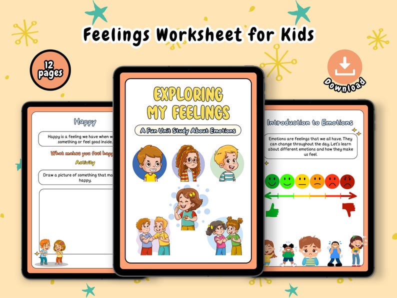 Kids Feelings and Emotions Workbook Printable SEL Activities for ...