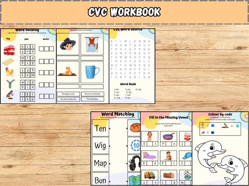 Boost Early Reading With Our CVC Workbook Digital Busy Book Fun ...