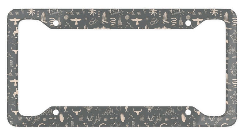 Black Western Print License Plate Frame,car Accessories for Women ...