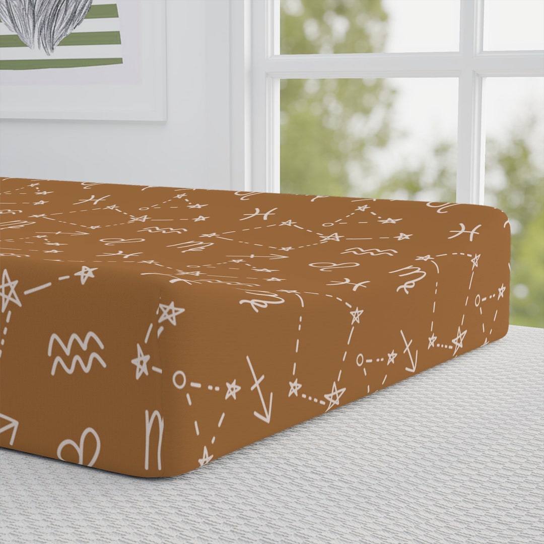 BOHO Neutral Gender Changing Pad Cover Astrology, Baby Shower Gift for ...