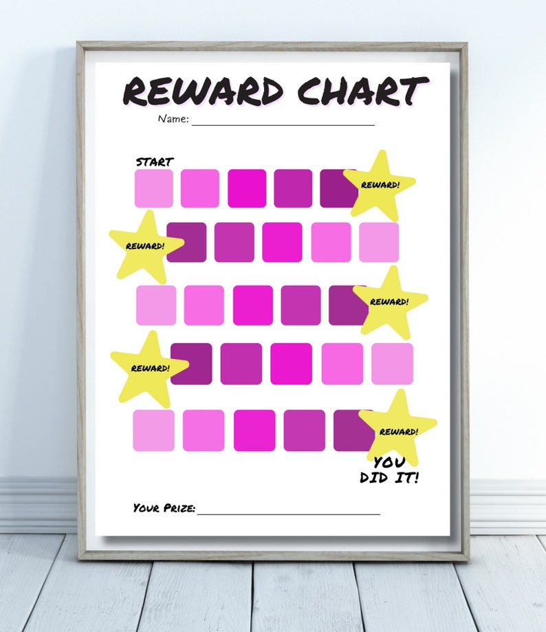 Reward Chart, Toddler Reward Chart Poster Cute Reward Chart Printable ...