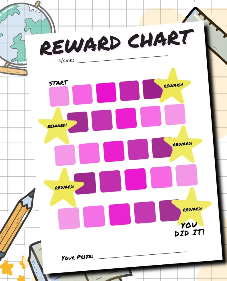 Reward Chart, Toddler Reward Chart Poster Cute Reward Chart Printable ...