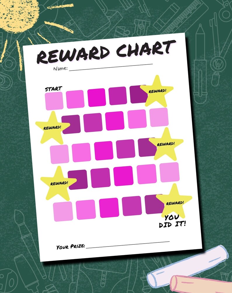 Reward Chart, Toddler Reward Chart Poster Cute Reward Chart Printable ...