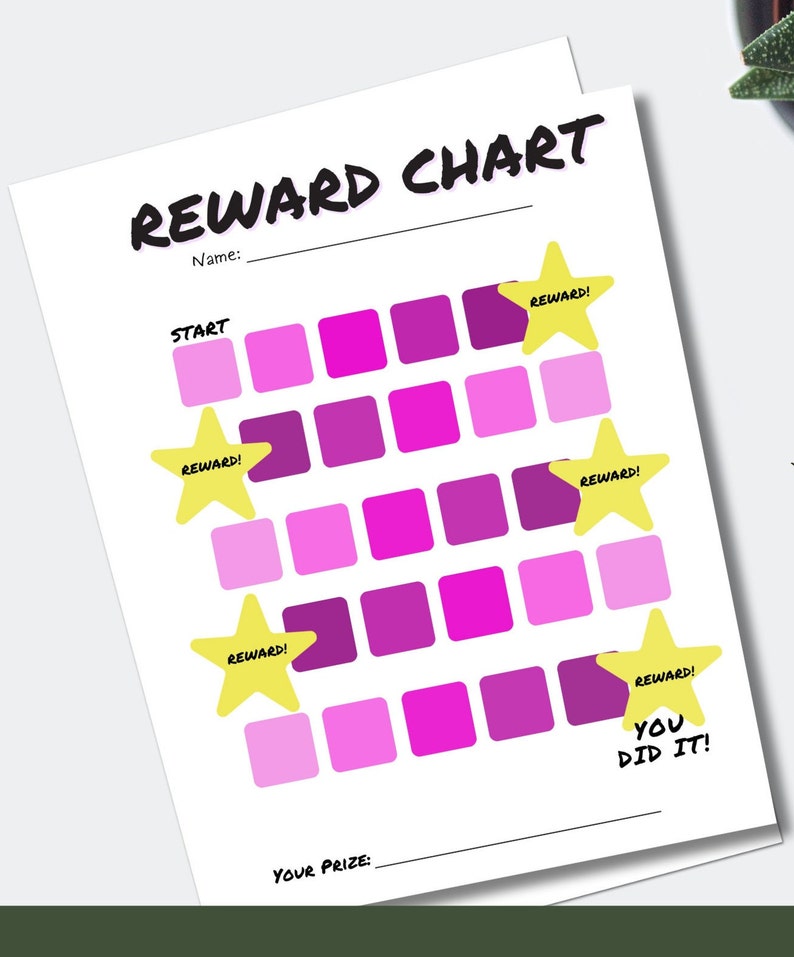 Reward Chart, Toddler Reward Chart, Cute Bright Reward Chart Printable ...