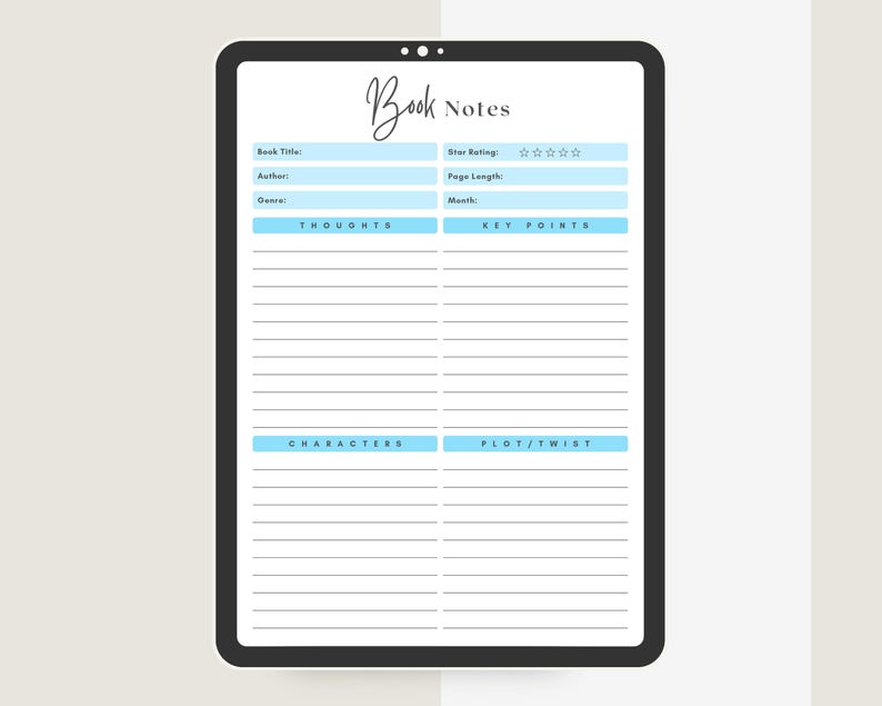 Digital Bundle Pack, Book Club Note-taking, Book Journaling, Reading ...