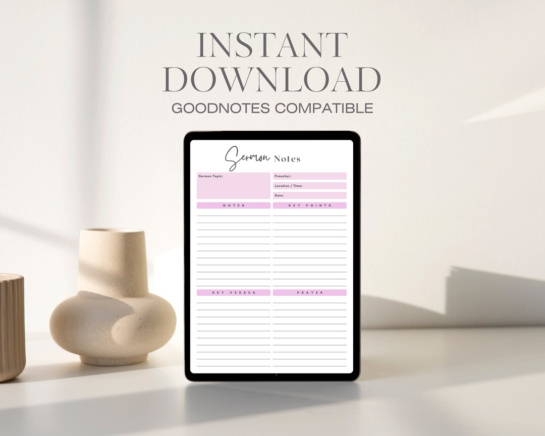 Digital Sermon Note Taking, Church Note Taking, Prayer Note Taking ...