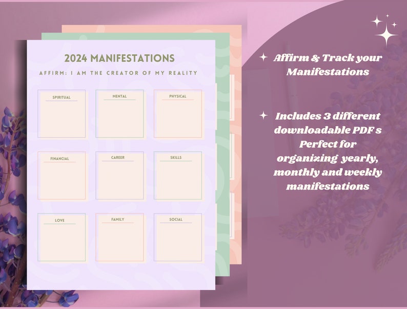 Manifestation Printable Vision Boards | Printable Prompts ...
