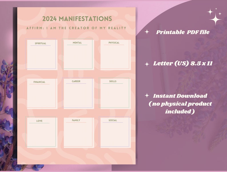 Manifestation Printable Vision Boards | Printable Prompts ...