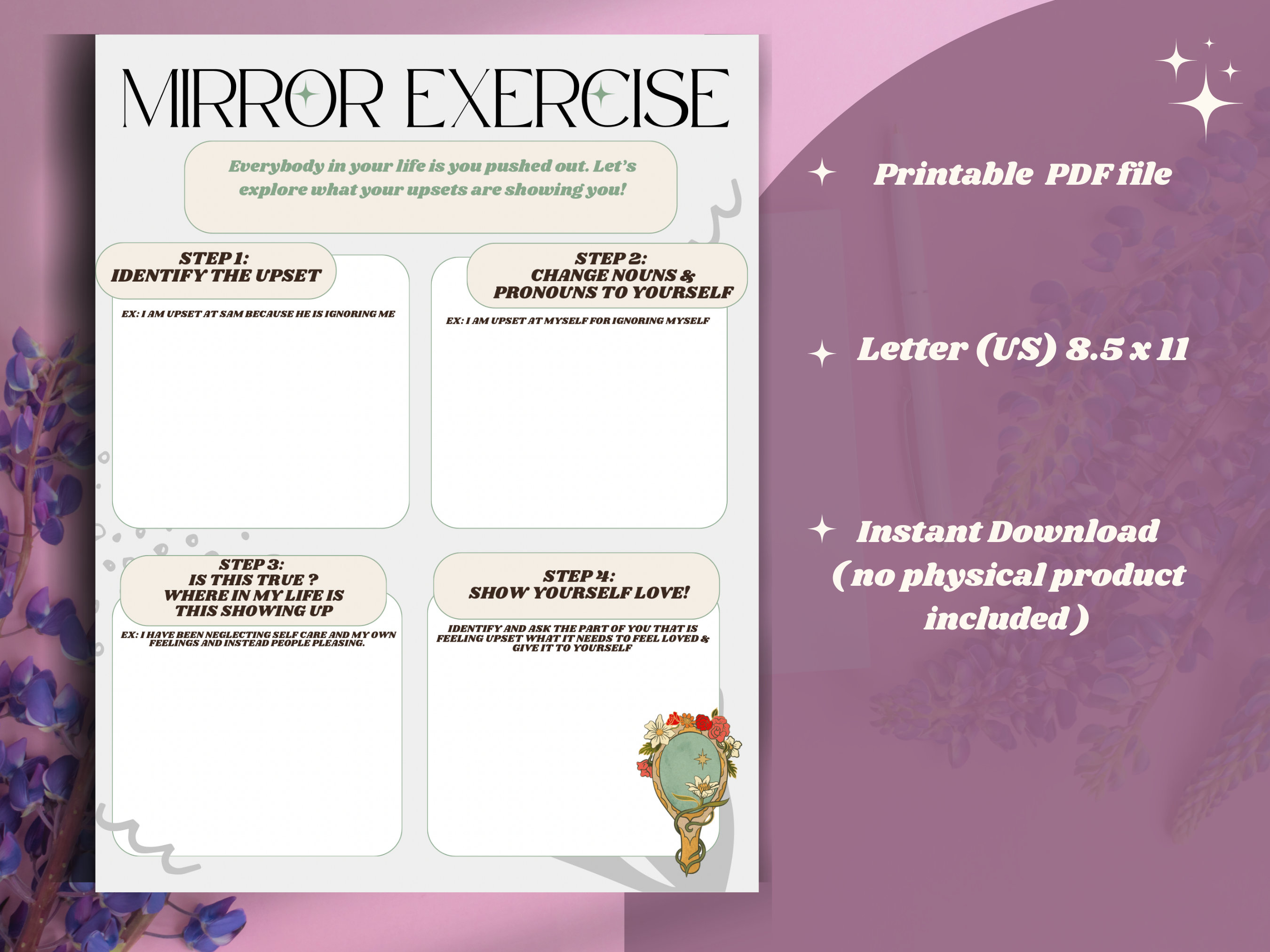 Printable Mirror Exercise Prompt | Twin Flame Journey | Relationship ...