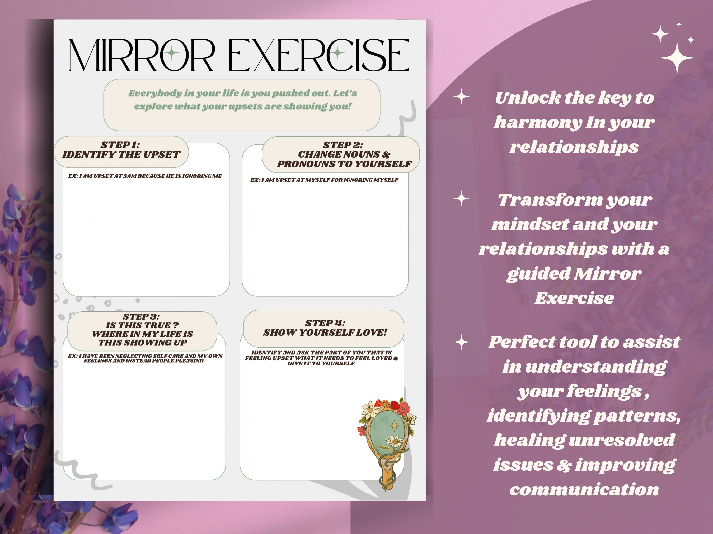 Printable Mirror Exercise Prompt | Twin Flame Journey | Relationship ...