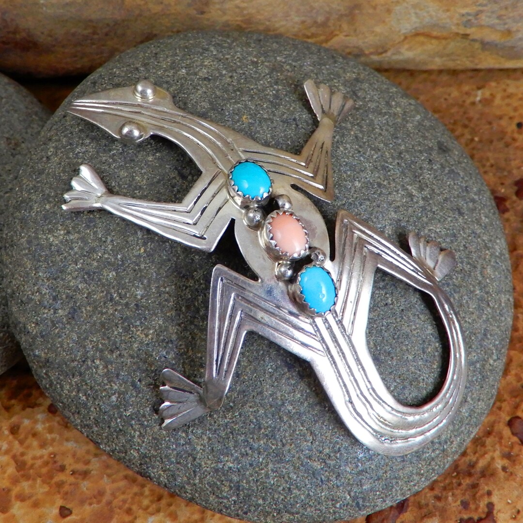 Lizard Pin, Zuni, 3 Inches, Marked ARP, Augustine And, Rosalie Pinto ...