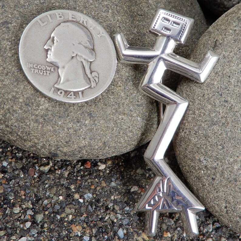Yei Pin Cast Sterling Signed MJ Native American Desert - Etsy