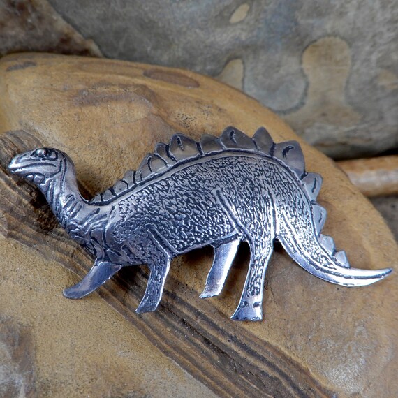 Stegosaurus Pin, Sterling Silver, Jurassic Dinosaur, … - Gem