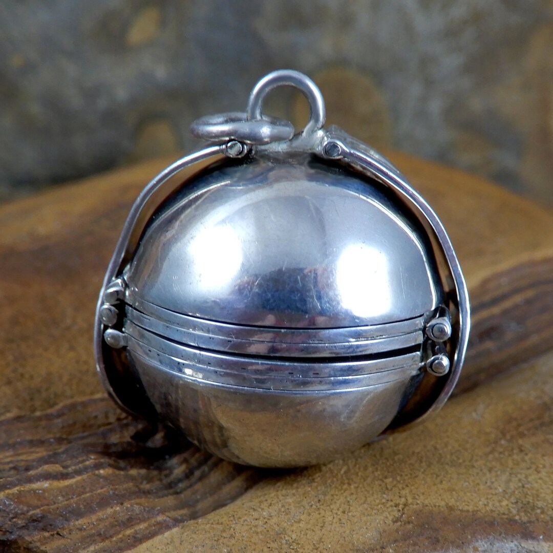 Locket Ball Pendant, Taxco Mexico, Eagle 3 Vintage, Sterling, Works ...