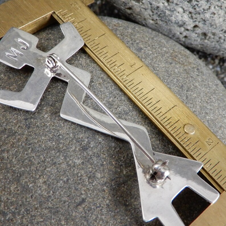 Yei Pin Cast Sterling Signed MJ Native American Desert - Etsy