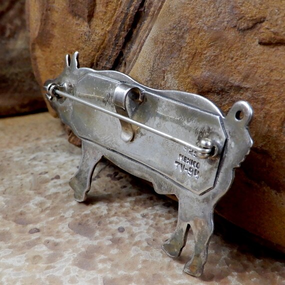 Pig Pendant Pin, Taxco Mexico, Hog Brooch, Sterling S… - Gem