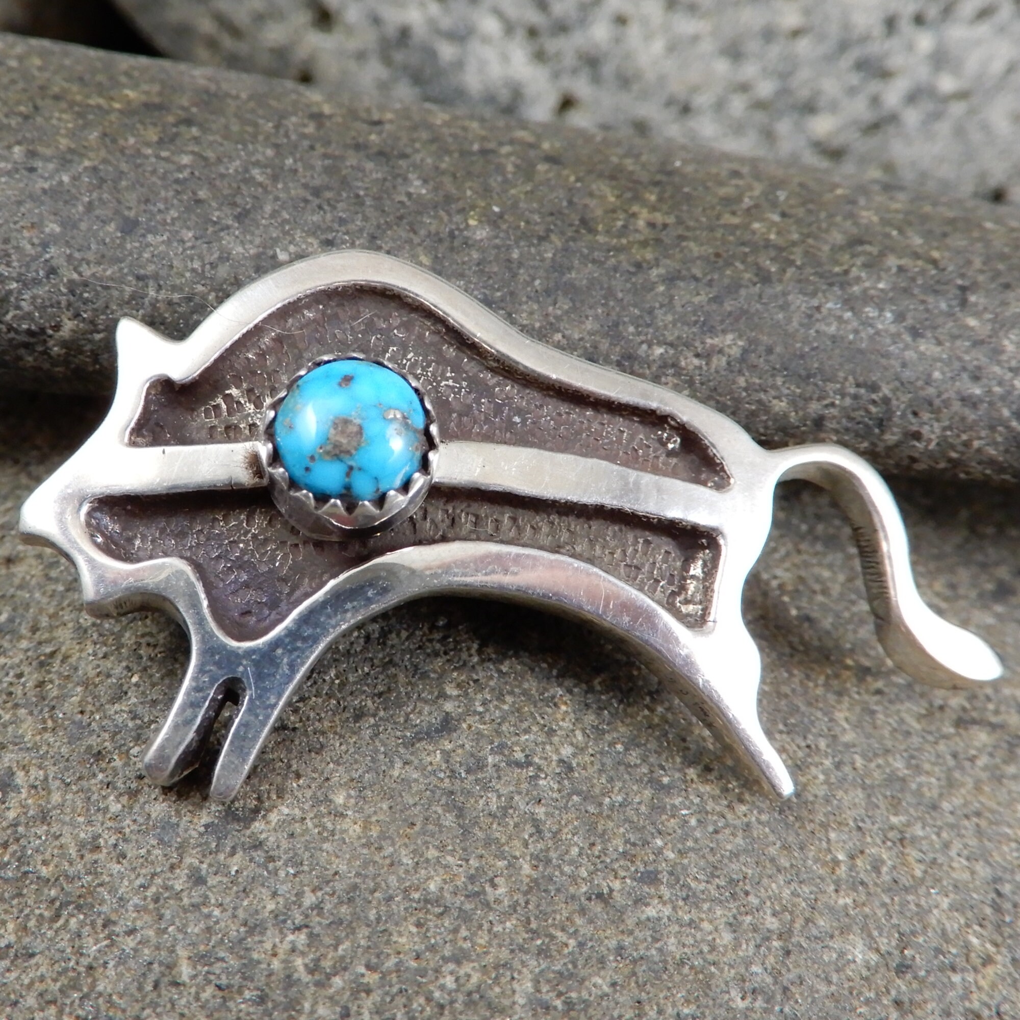 Buffalo Pin Native American Arnold Maloney Navajo Sterling - Etsy.de