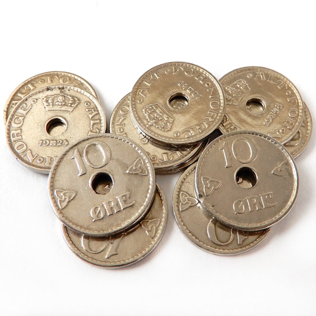 Real Coins, Norway, 10 Coins, 1920s to Early 1950s, Center Hole ...