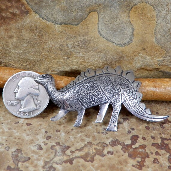 Stegosaurus Pin, Sterling Silver, Jurassic Dinosaur, … - Gem