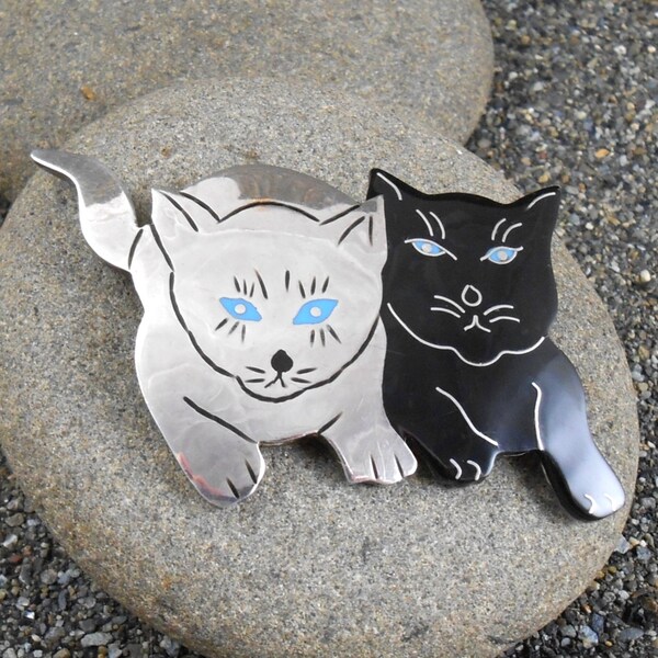 Sterling Cat Pin - Etsy