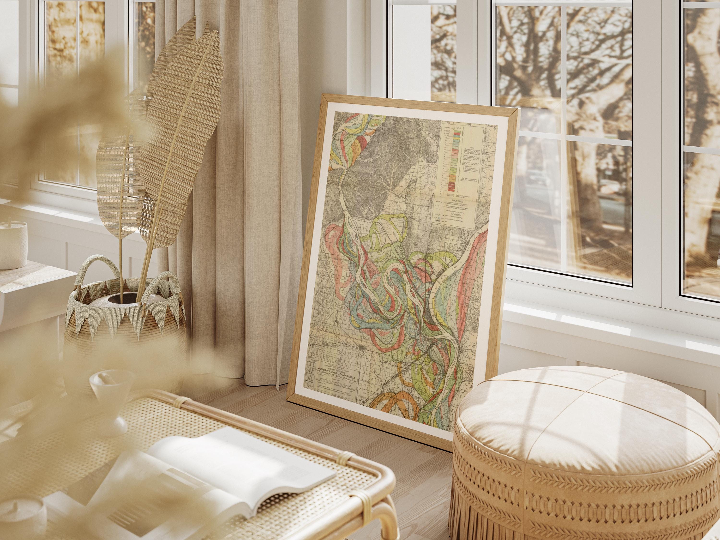 Harold Fisk River Map Art - Vintage Mississippi Meander Belt Wall Print ...