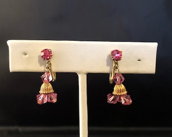 Hot Pink Clip Earrings - Etsy