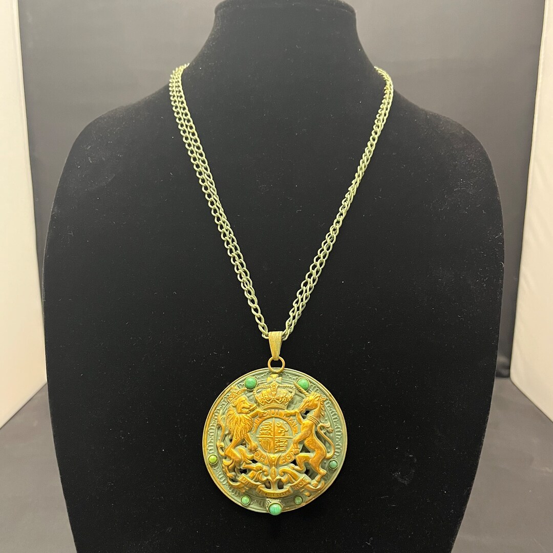 Old World Necklace Made in West Germany Medieval Green Verdigris ...