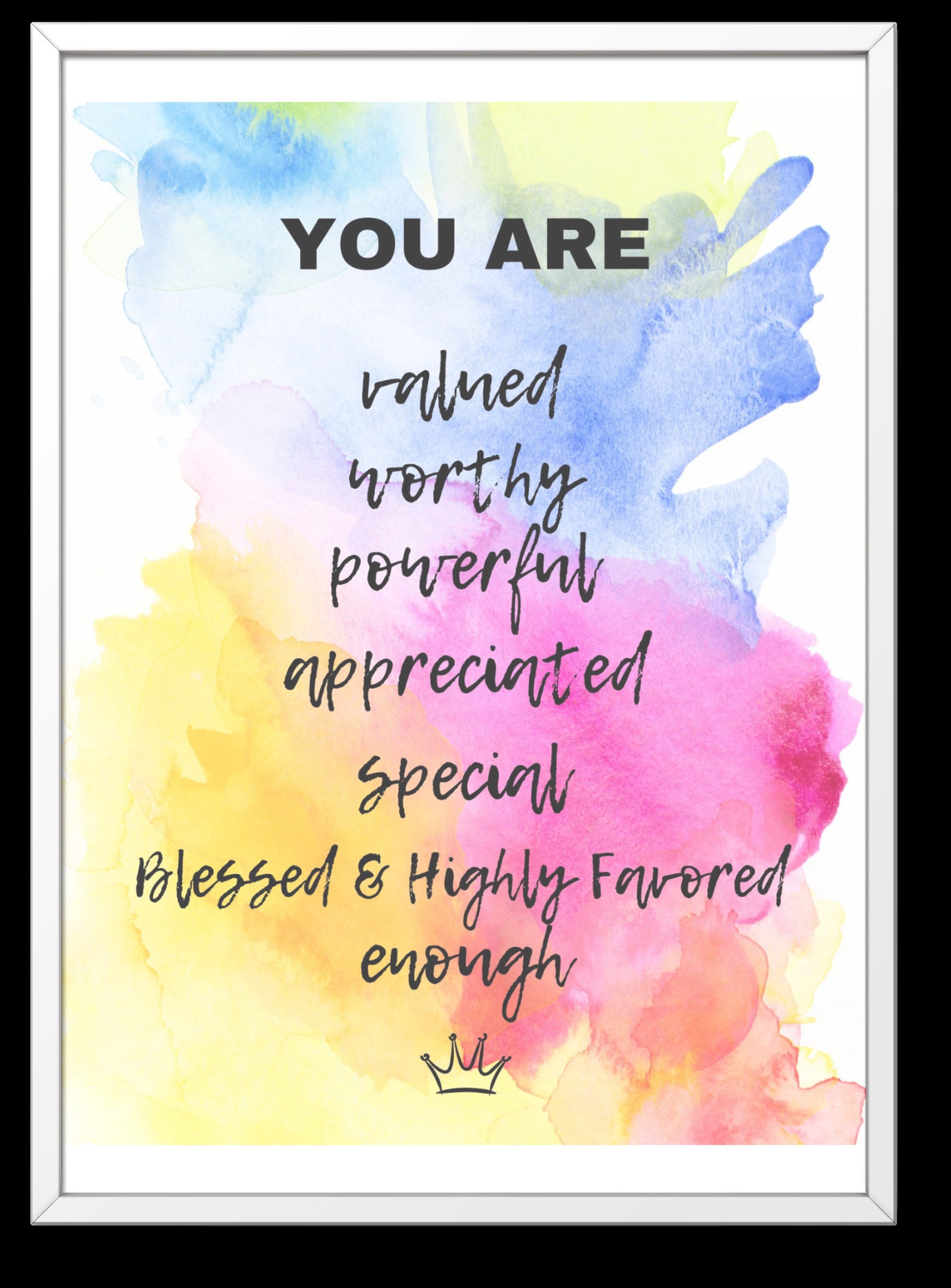 Empowerment Affirmation Watercolor Print - Etsy