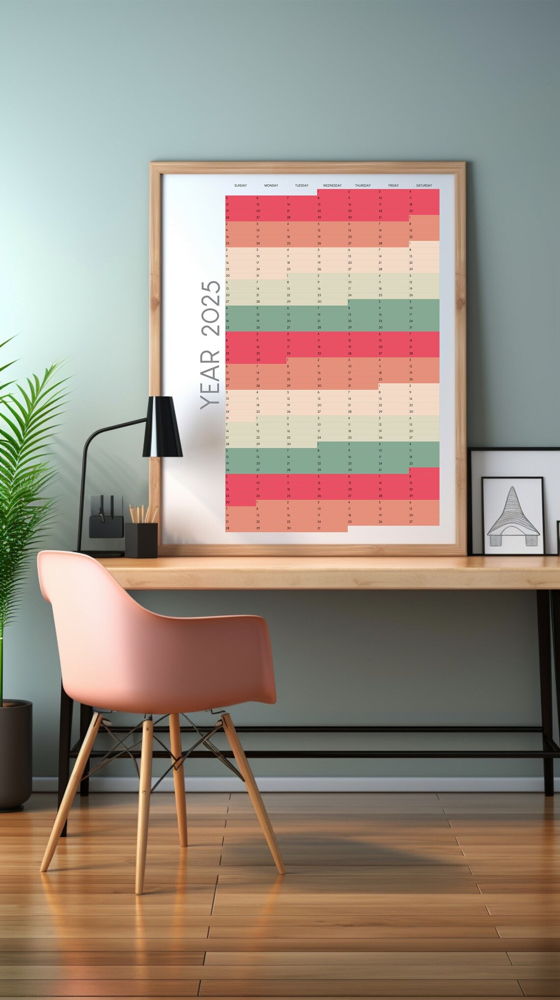 2025 Printable Full Year Giant Calendar 27x40 Poster Size - Etsy