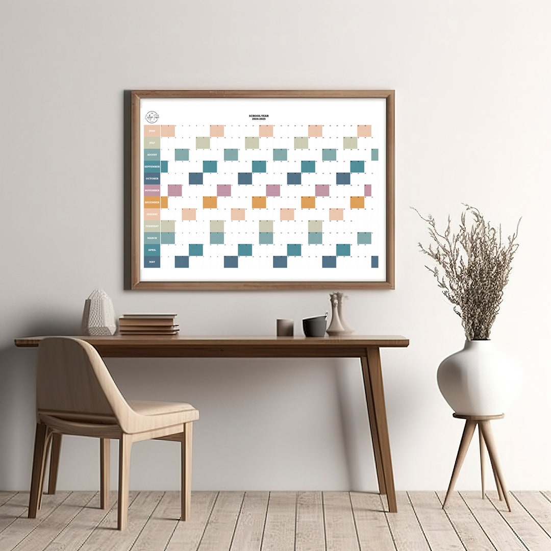 Giant School Year Calendar 2024-2025 - Etsy