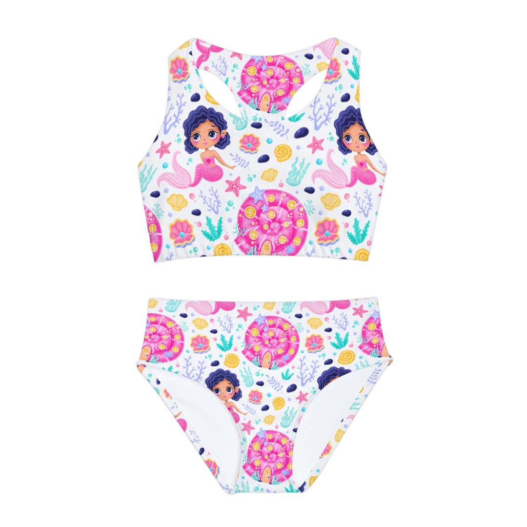Magical Mermaid Girls Two Piece Swimsuit - Etsy