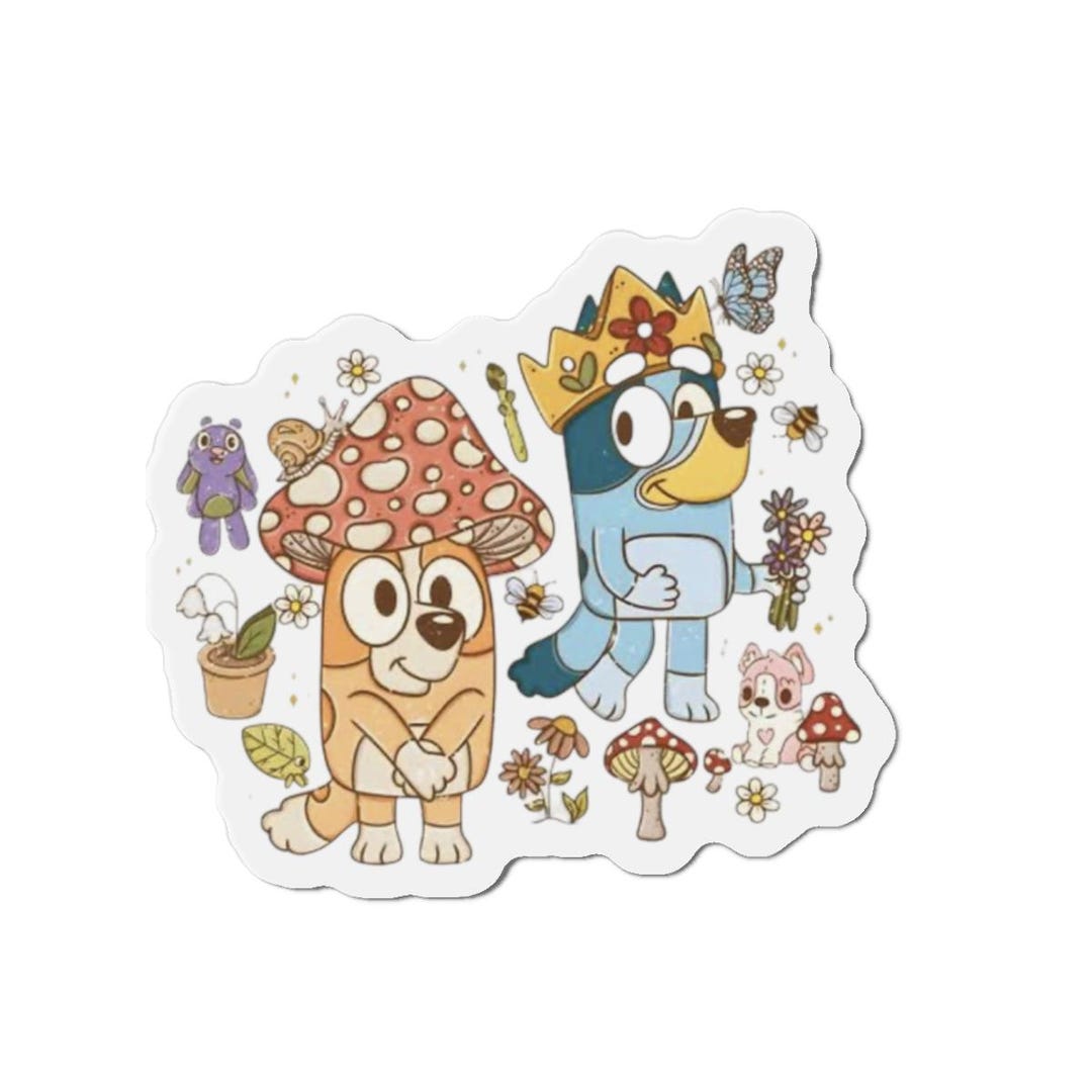 Die-cut Magnets, Bluey and Bingo Whimsical Mushroom Kingdom Magnet ...