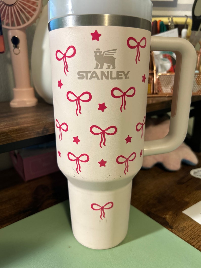 Stanley Cup/water Bottle/tumbler Bow and Stars Vinyl Decal (cup Not ...