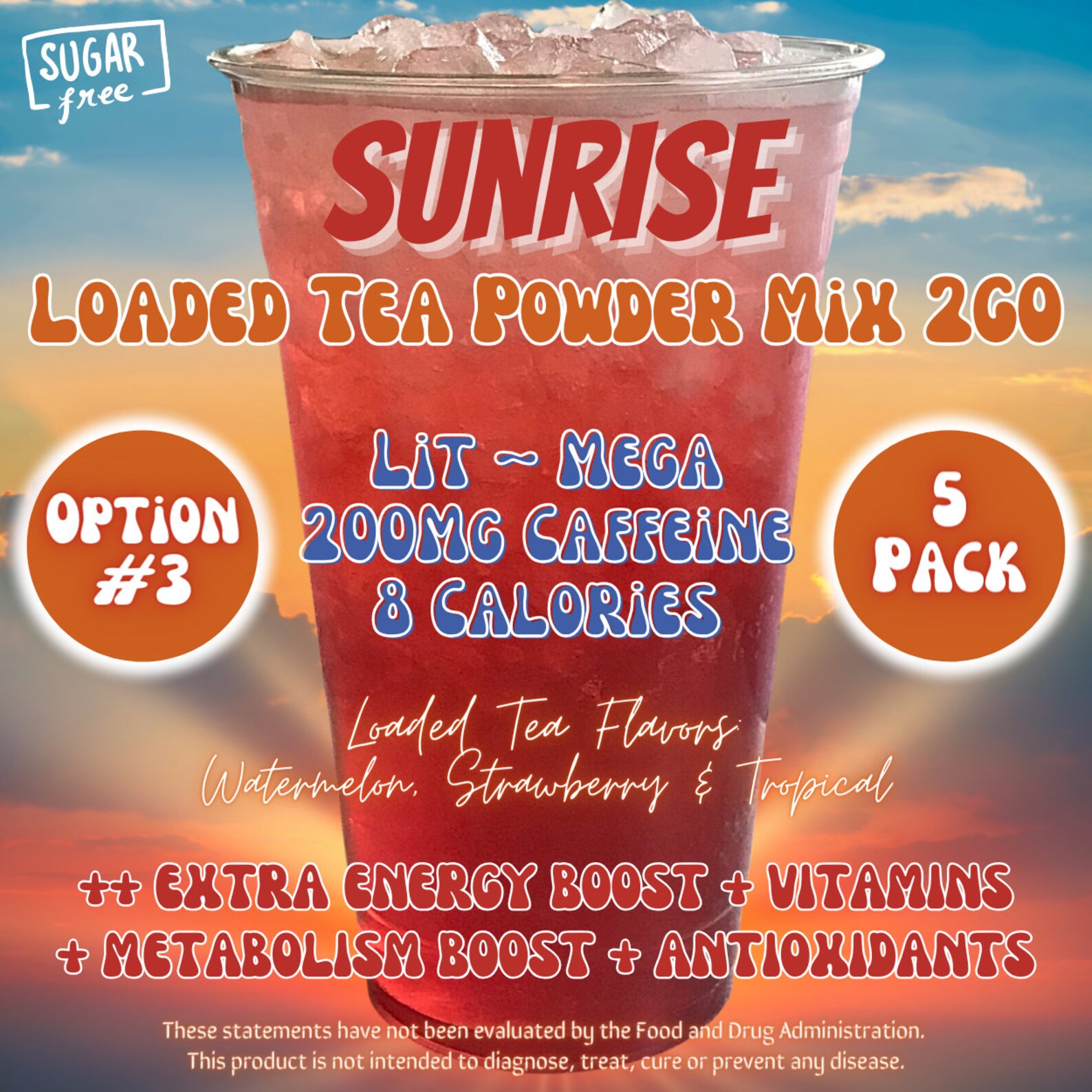 Loaded Tea Powder Energy Drink Mix Packets: SUNRISE 3 Options for DIY ...