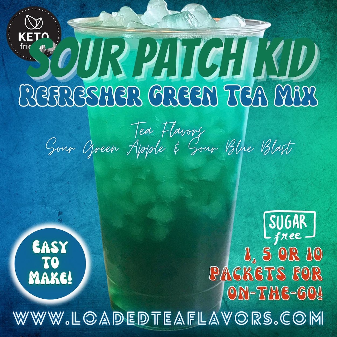 Refresher Tea Keto Energy Drink Mix Packets: SOUR PATCH KID 0-calorie ...