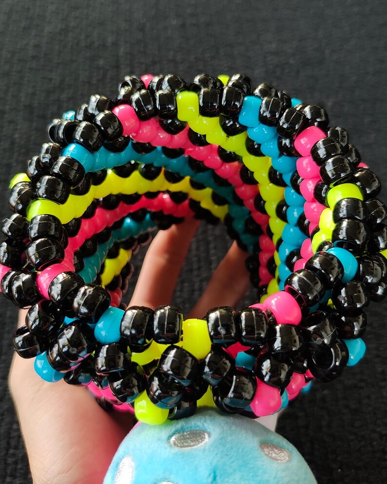 Neon Shroon Garden Rotating Squish Kandi Cuff Large - Etsy