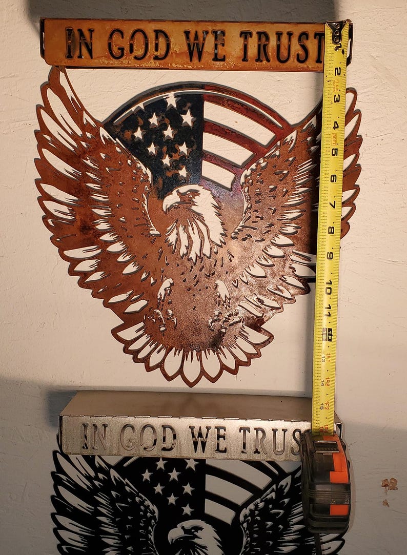 Eagle USA Flag & in God We Trust Wall Shelf - Etsy