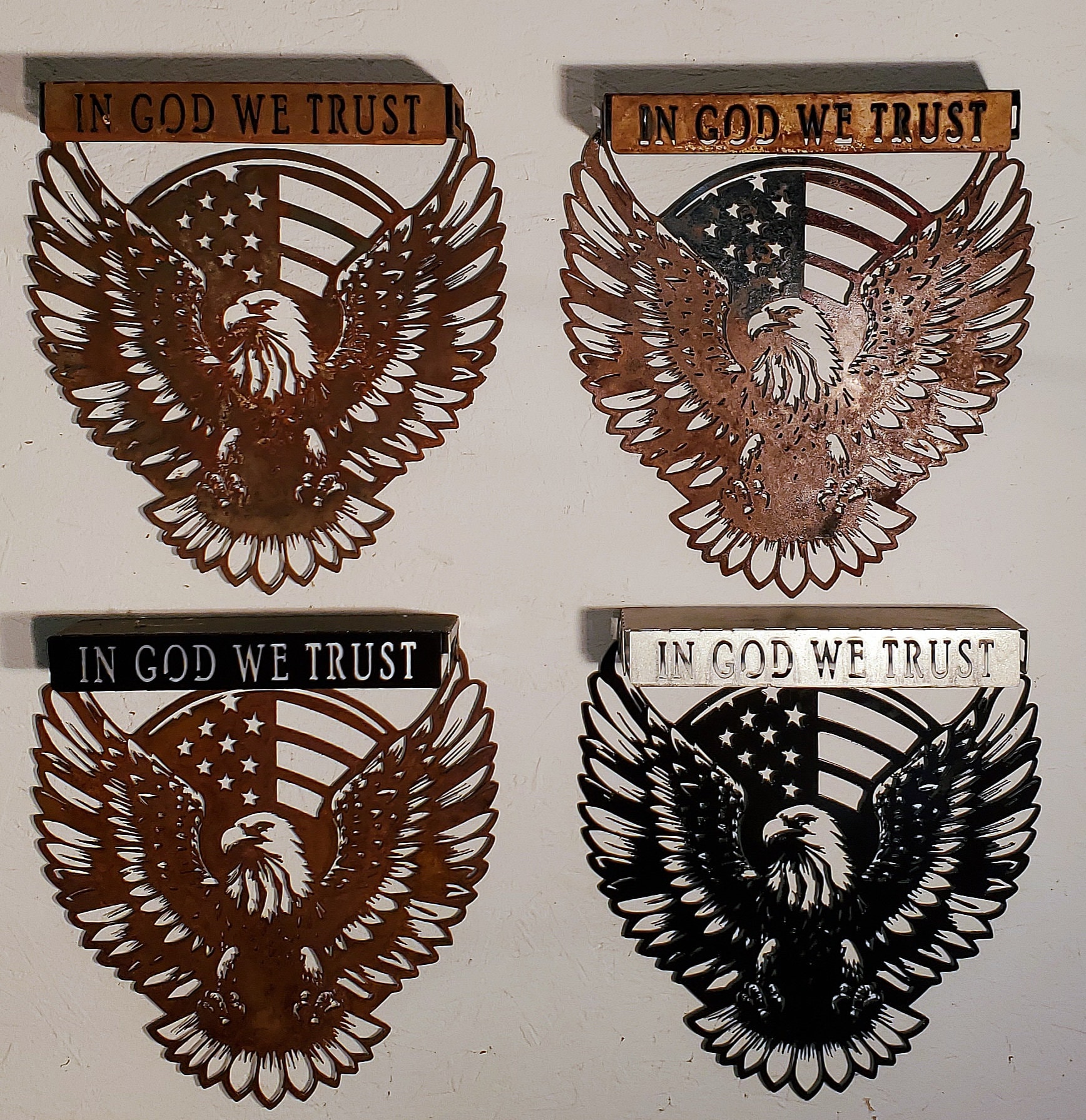 Eagle USA Flag & in God We Trust Wall Shelf - Etsy