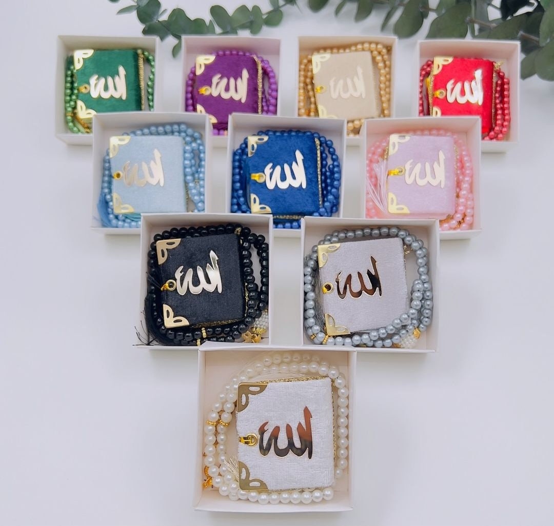 Mini Quran Set With Box, Islamic Gift Set,quran and Tasbeeh Set ...