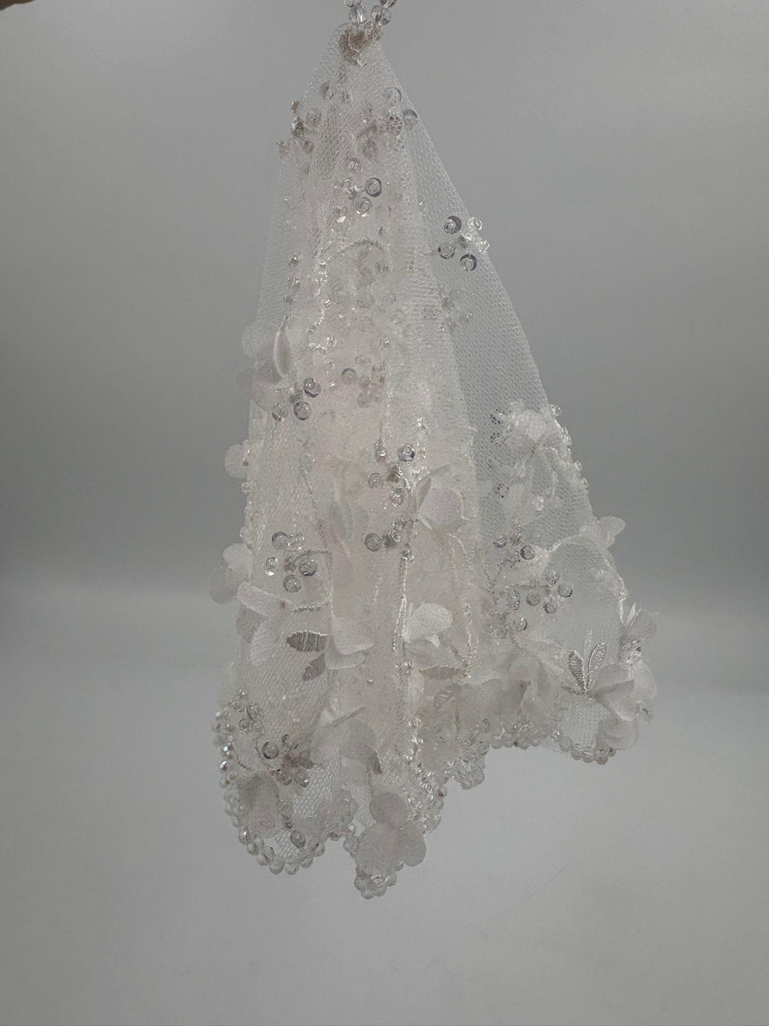 Beaded Embroidered Bridal White Handkerchief, Albanian Traditional ...
