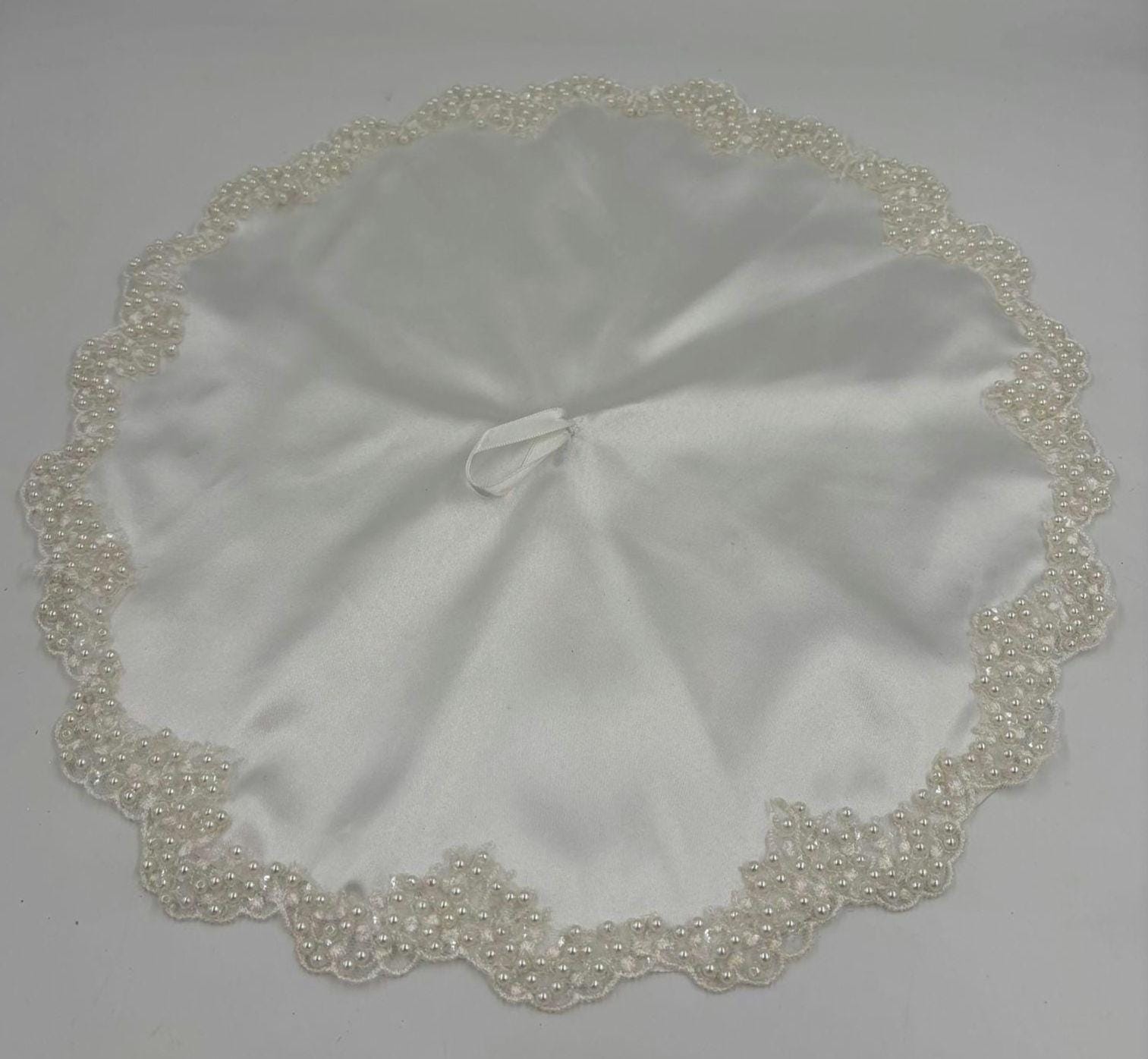 Beaded Satin Embroidered Bridal White Handkerchief, Albanian ...
