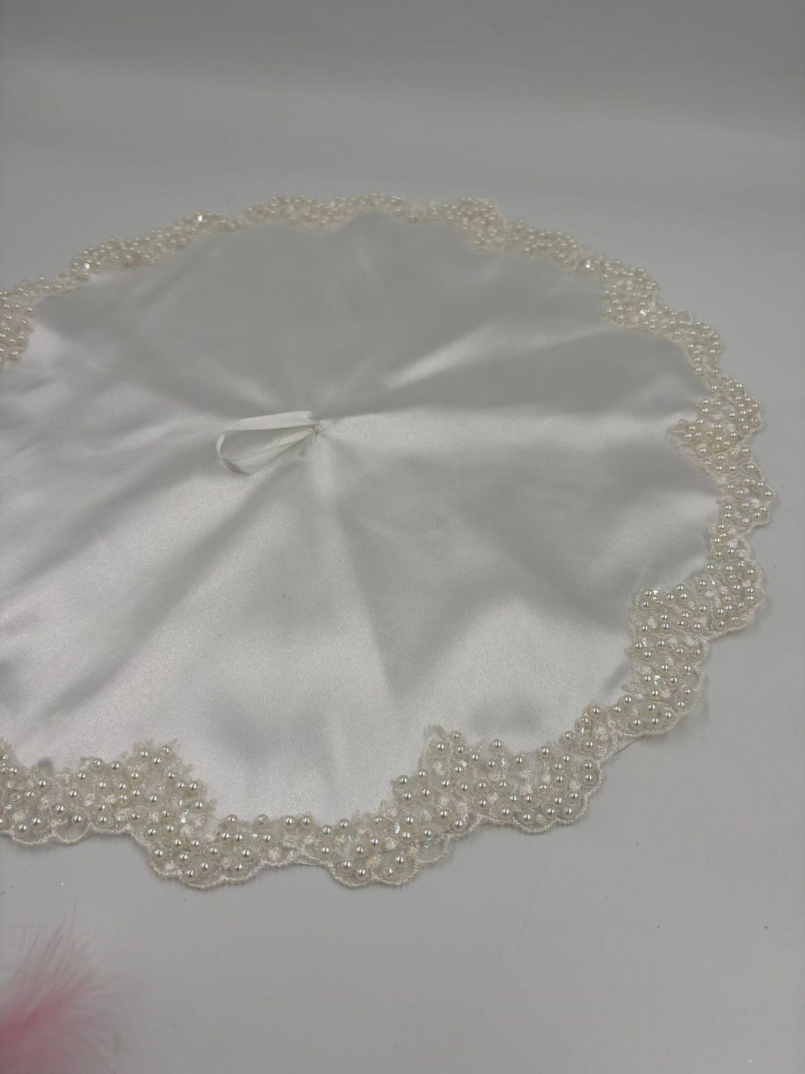 Beaded Satin Embroidered Bridal White Handkerchief, Albanian ...