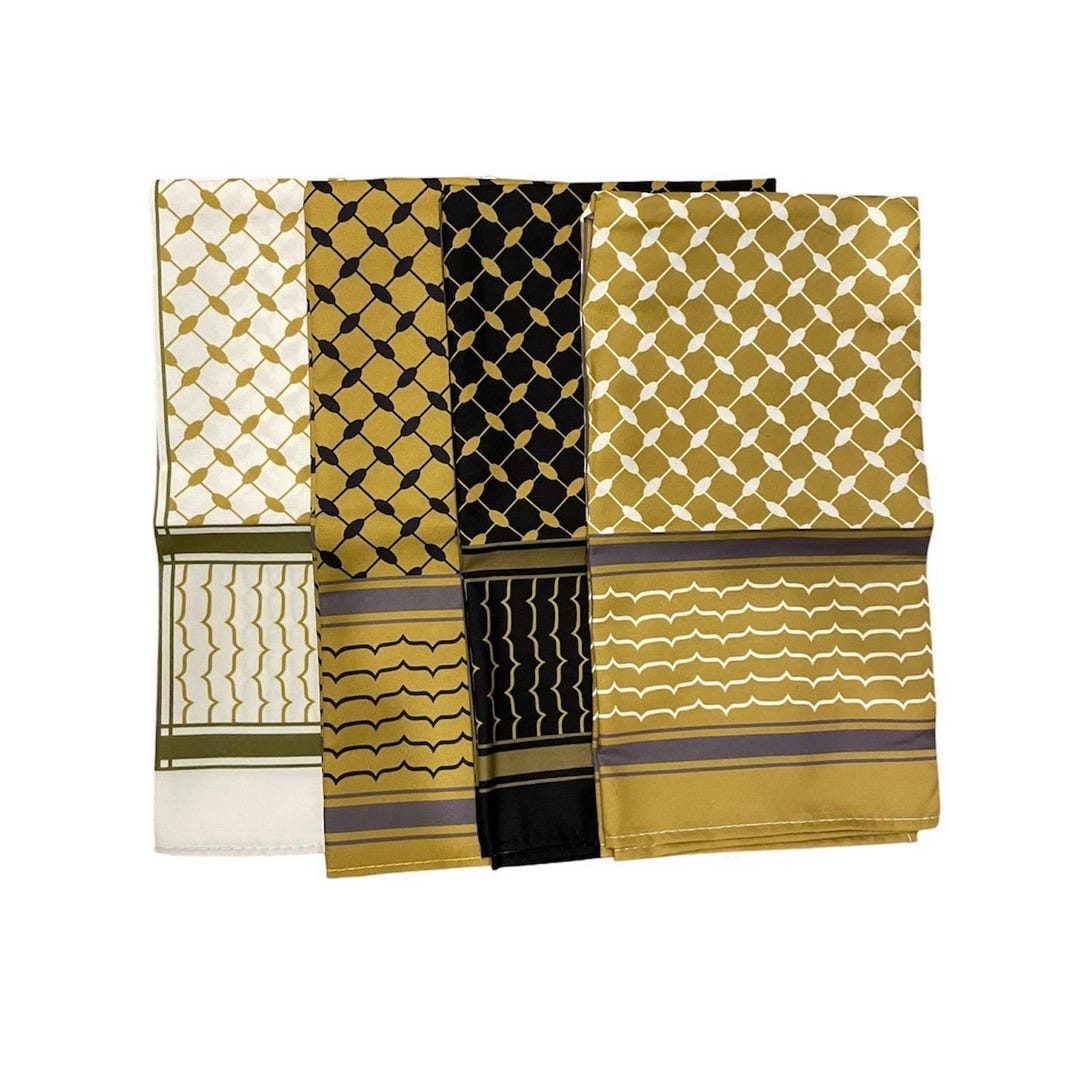 Gold Keffiyeh Bandanas - Palestinian Bandana - Palestine - Kufiyah ...