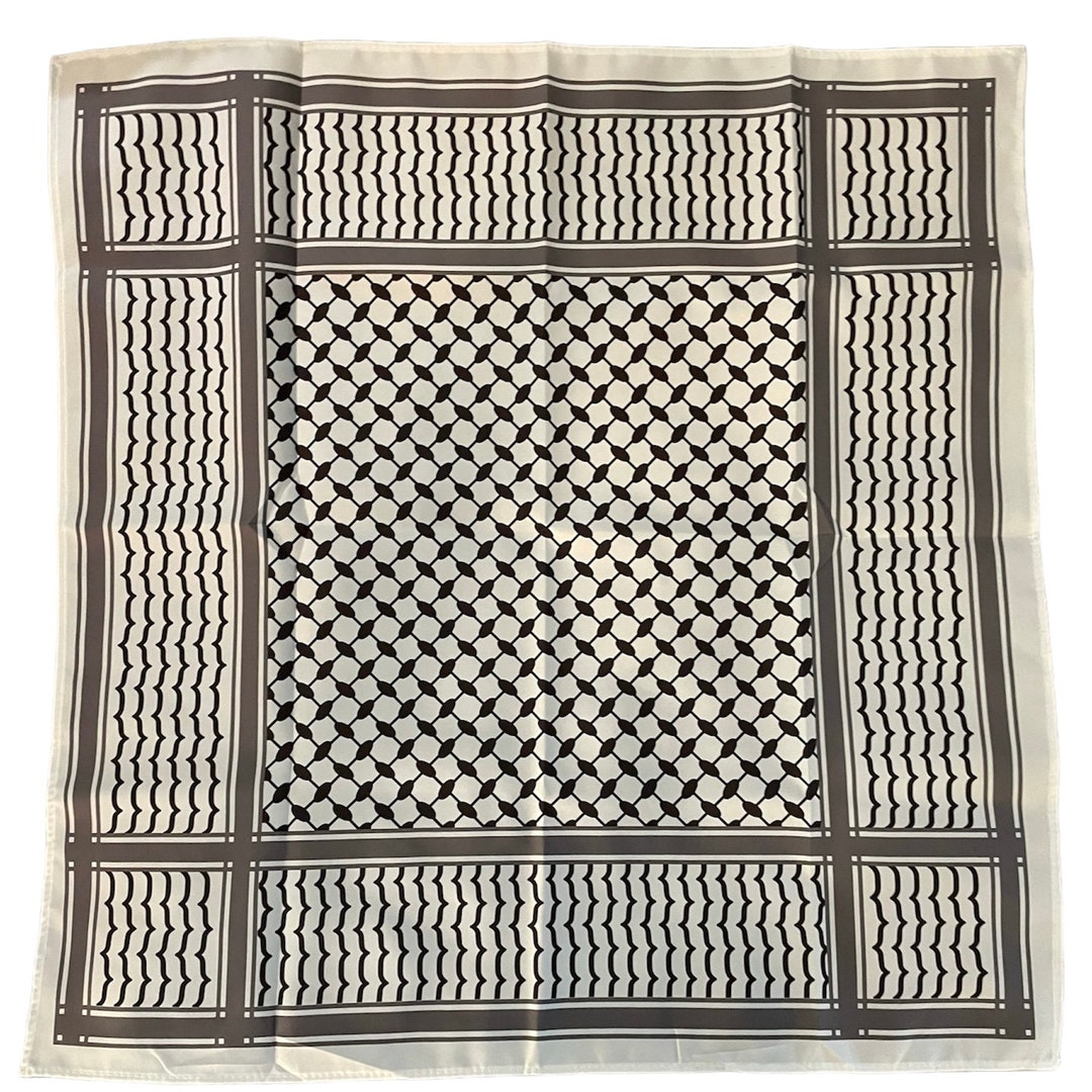 White Keffiyeh Bandana - Palestinian Bandana - Palestine - Kufiyah ...