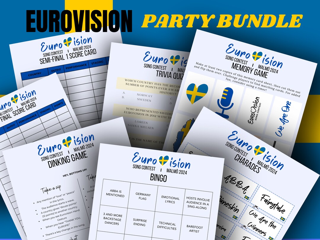 Eurovision 2024 Party Pack Eurovision Song Contest Party Games ...