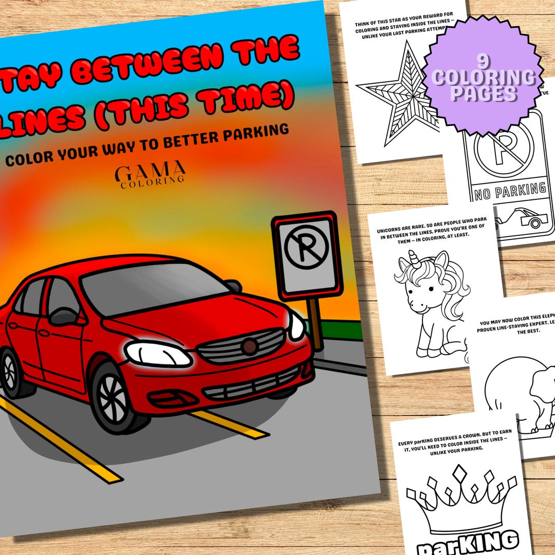 Funny Gag Parking Coloring Book – Hilarious Gift for Bad Drivers ...