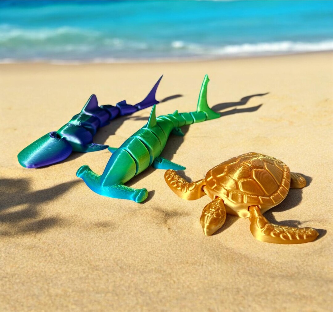 3D Printed Ocean Fidget Animals - 3 Pack | Sensory Toy | Stress Relief ...