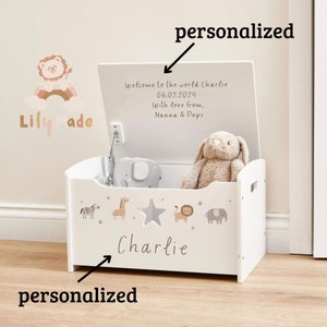 Personalised Childrens Toybox, Nursery Organization, Baby Toy Box ...