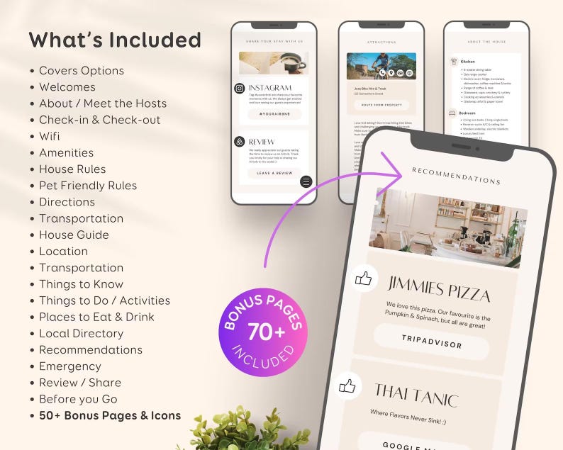 PLR Airbnb Welcome Book Template Canva Host Bundle Kit Welcome Pack ...